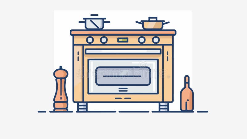 Professional Oven Baked Outline Icons Vector Illustration Stock Vector ...