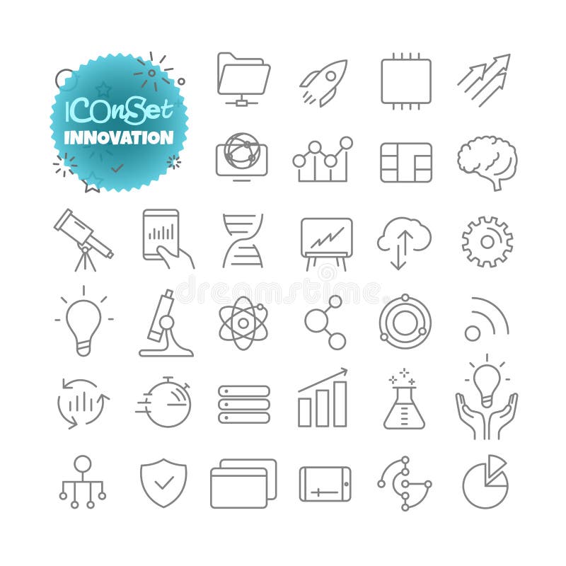 Outline Icon Set. Vector Pictogram Set Stock Vector - Illustration of ...
