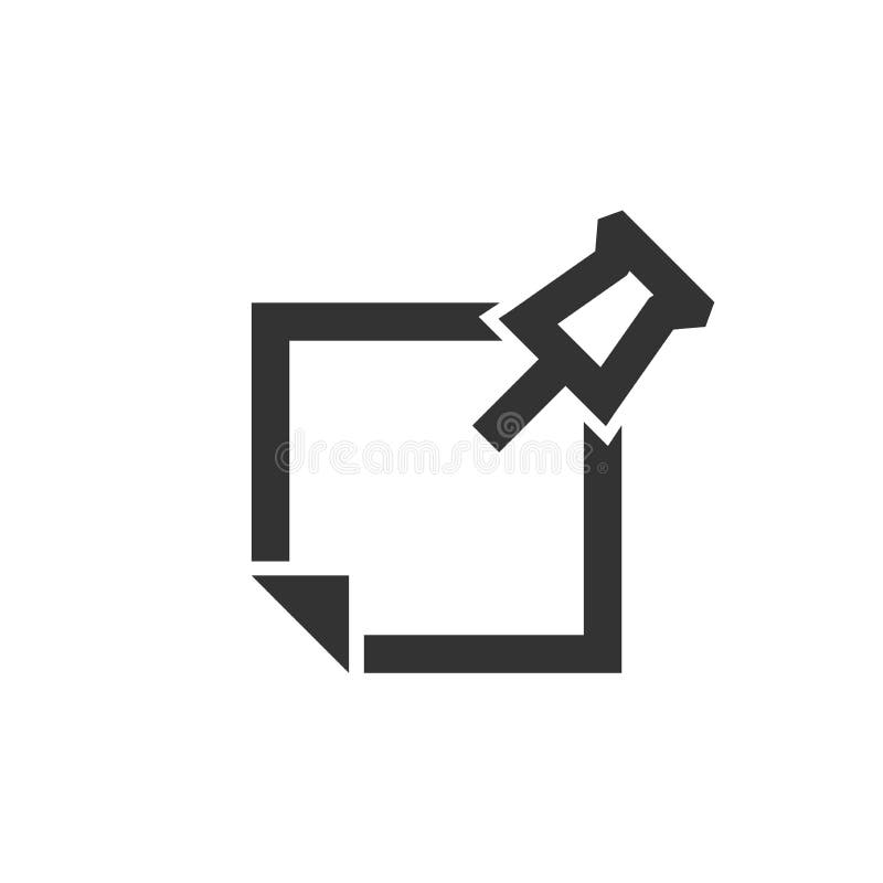 Outline Sticky Note Vector Icon. Isolated Black Simple Line Element ...