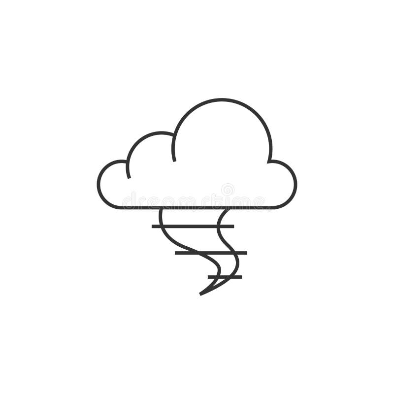 Outline Storm Vector Icon. Isolated Black Simple Line Element ...