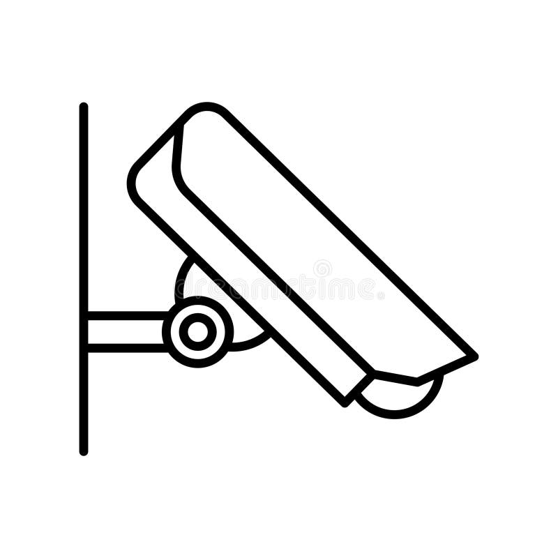 Outline Icon of a Surveillance Camera Mounted on a Ceiling for Security ...