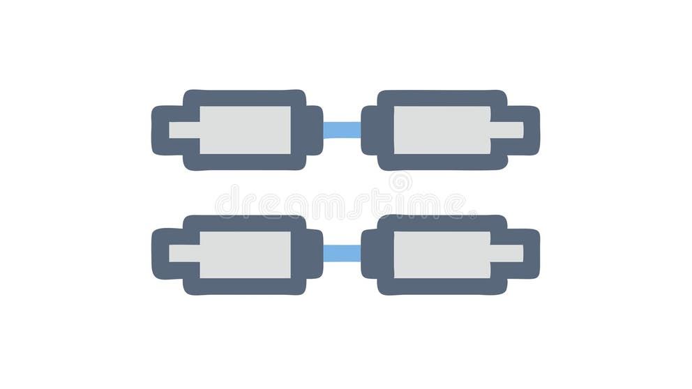 Outline Icon of Two Squares Connected Side by Side Layout , Vector ...