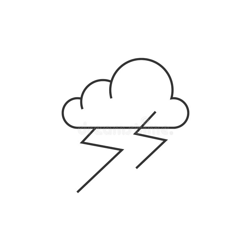 Outline Icon - Weather Overcast Storm Stock Vector - Illustration of ...