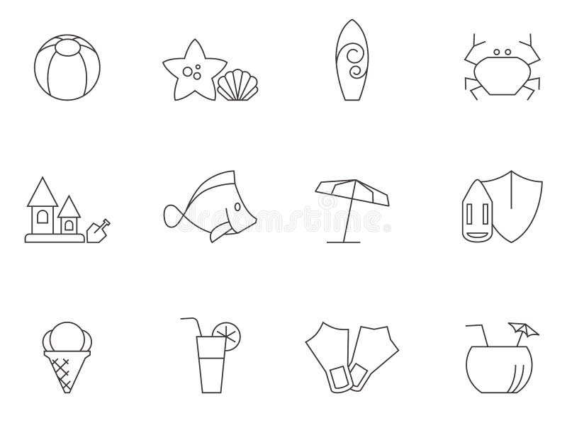 Beach Outlines Icons Stock Illustrations – 232 Beach Outlines Icons ...