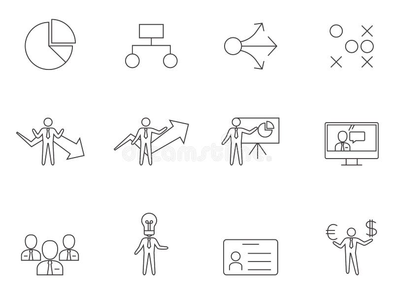 Outline Icons - Business stock vector. Illustration of design - 185778141