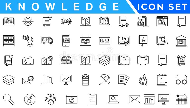 Outline Icons Related To Knowledge. Linear Icon Collection. Editable ...