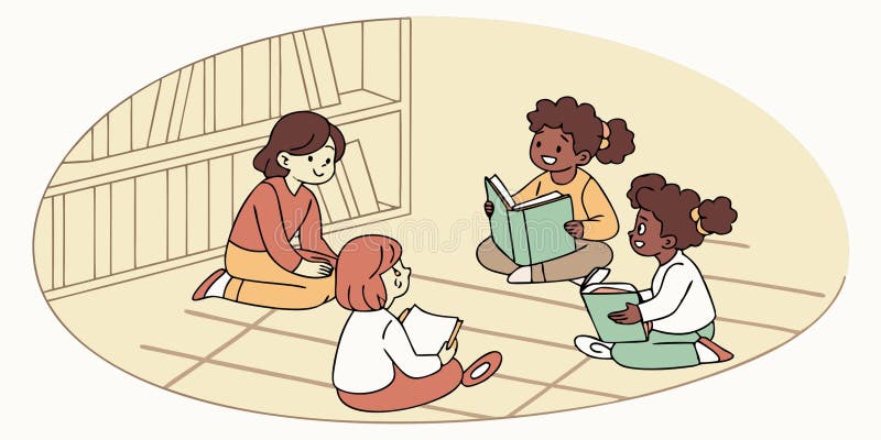Children Reading Outline Stock Illustrations – 3,721 Children Reading ...