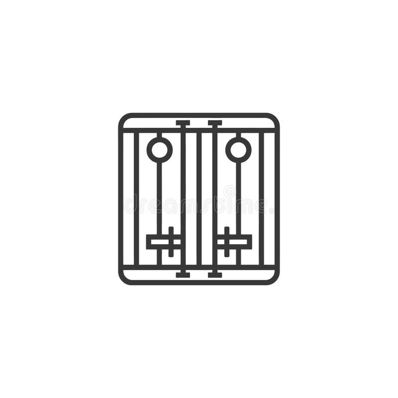 Outline Illustration of a Double-Bar Cage Swing Set Stock Vector ...