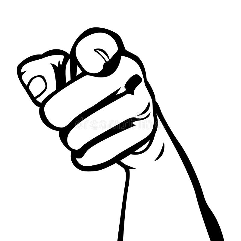 Outline Illustration of Index Finger Pointing Forward Stock Vector ...