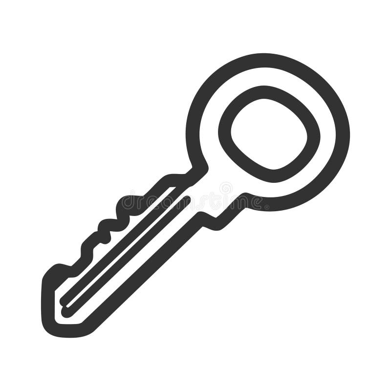 Outline Illustration of a Key Symbolizing Security and Access. Stock ...