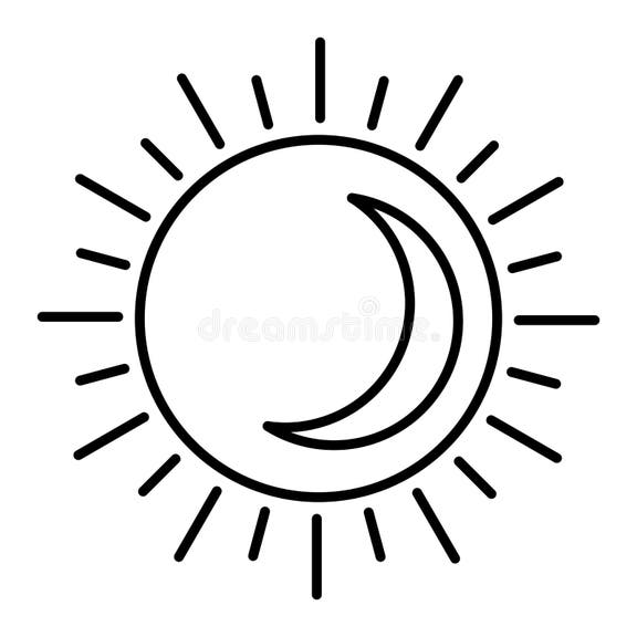 Outline Illustration of a Lunar Eclipse Icon Stock Illustration ...