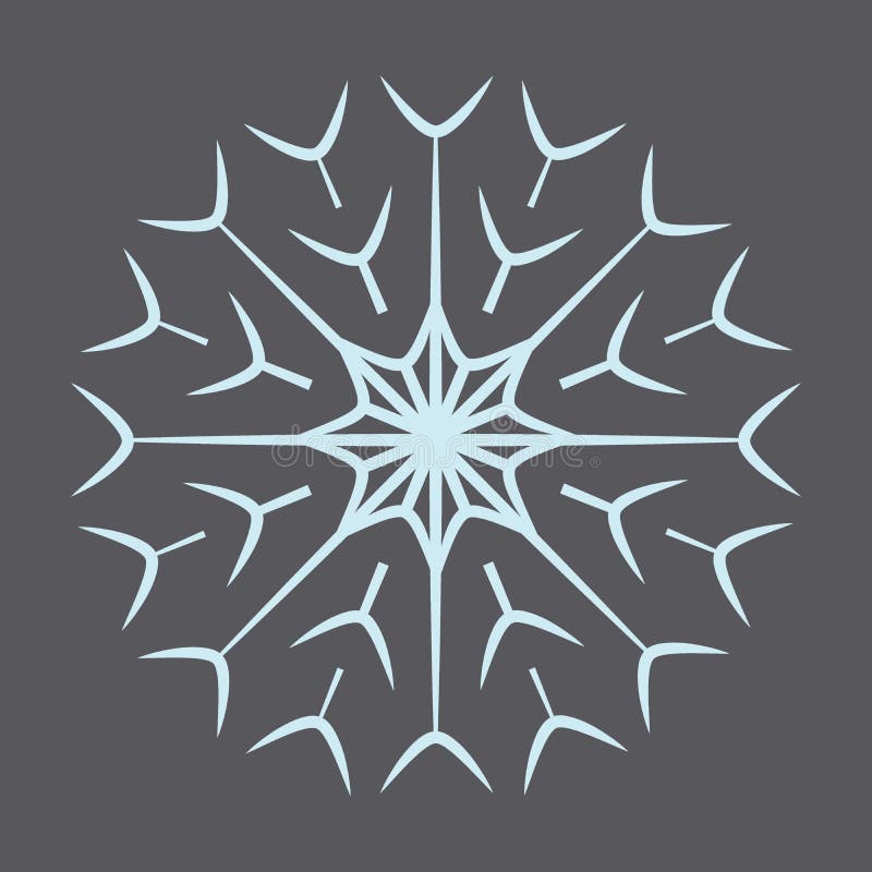 The Outline Image of an Abstract Openwork Snowflake on a Gray ...