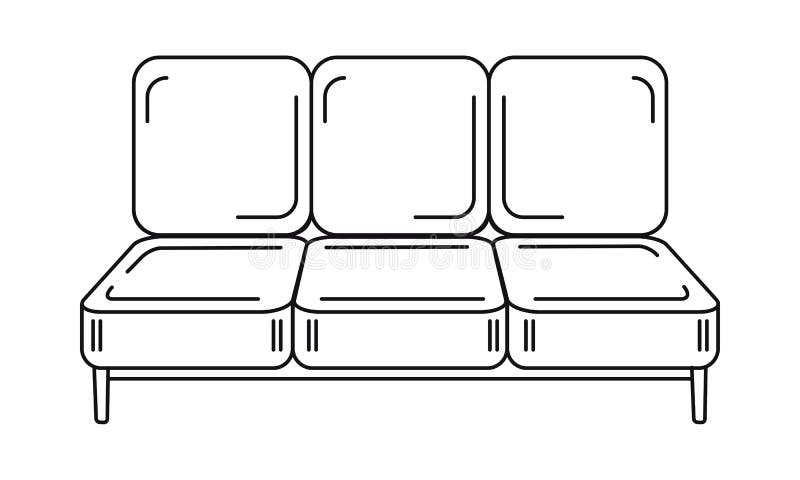 Outline image of sofa. stock vector. Illustration of decoration - 119948033