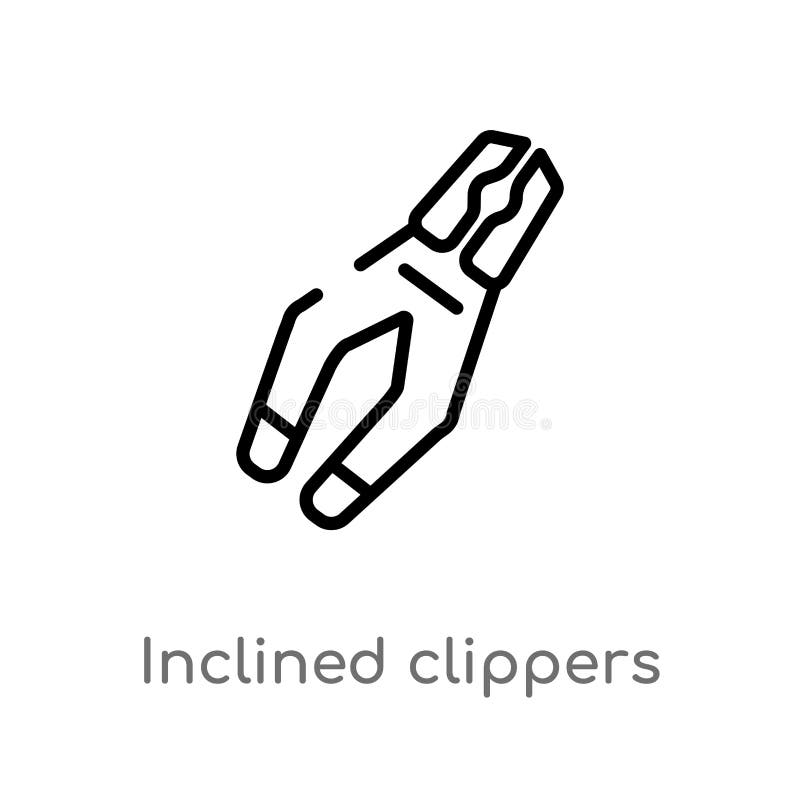 Outline Inclined Clippers Vector Icon. Isolated Black Simple Line ...