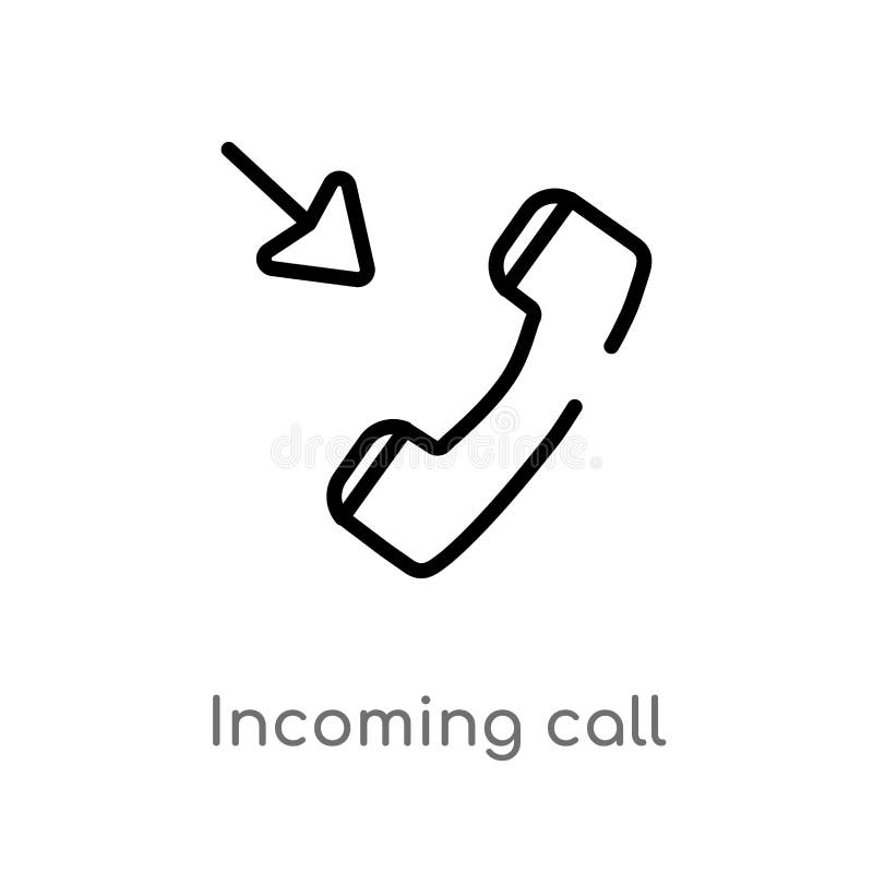 Outline Incoming Call Vector Icon. Isolated Black Simple Line Element ...