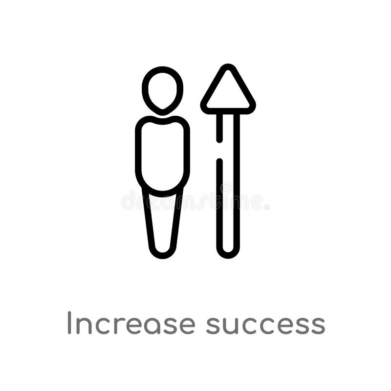 Outline Increase Team Work Vector Icon. Isolated Black Simple Line ...