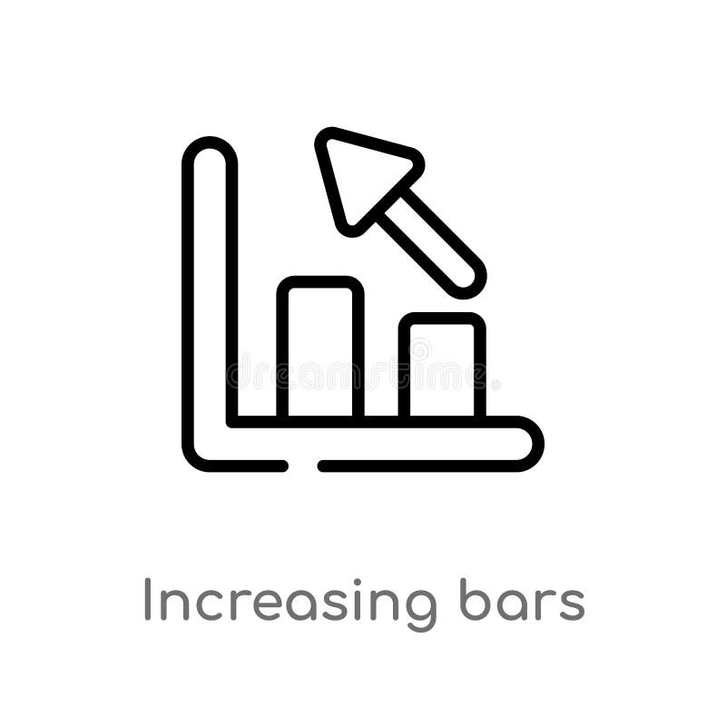 Outline Increasing Bars Graphic Vector Icon. Isolated Black Simple Line ...