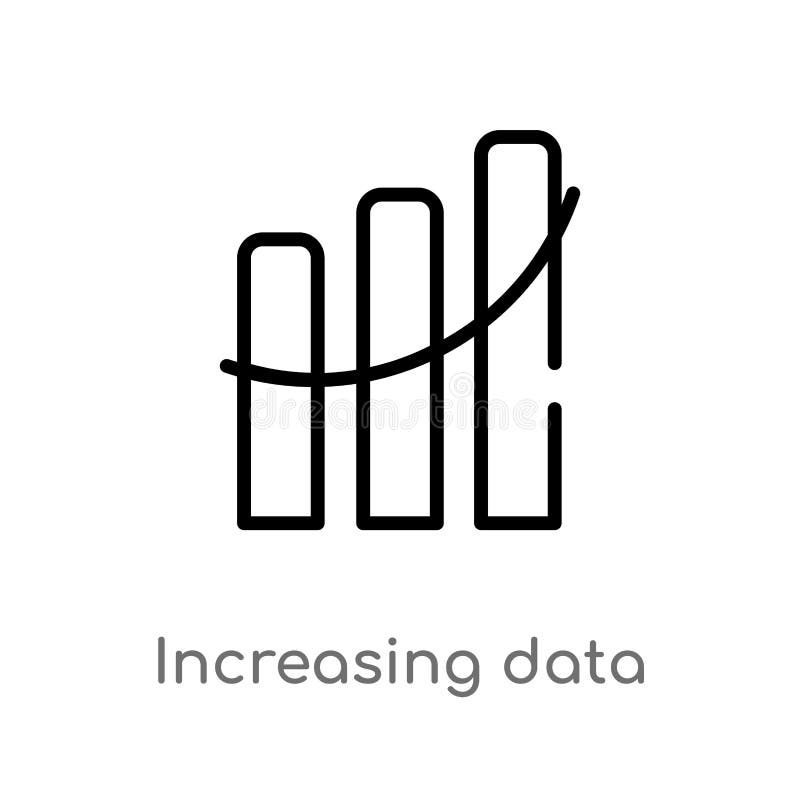 Increasing Data Graphic Icon Vector Sign And Symbol Isolated On White ...