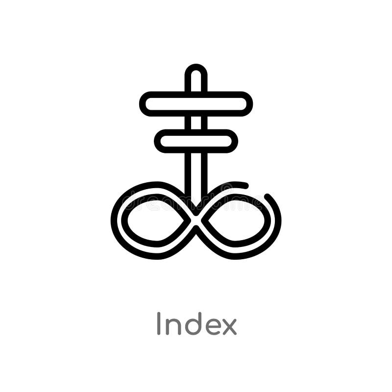 Outline Index Vector Icon. Isolated Black Simple Line Element ...