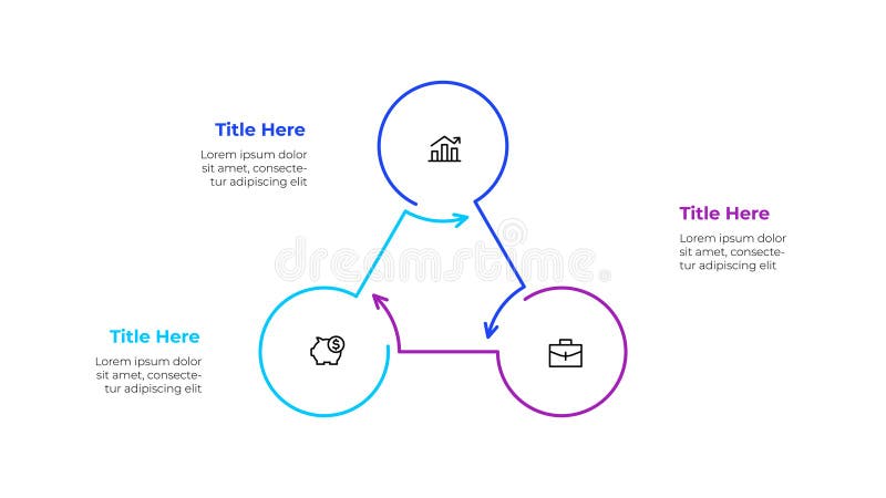 Outline Infographic Circular Diagram for Business Presentations with 3 ...