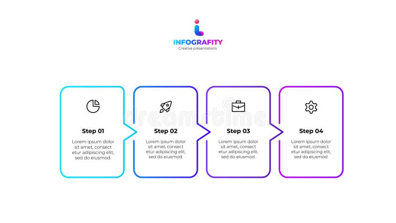 Outline Infographic Design Template. Progress Diagram with 4 Linear ... Outline Infographic Design Template. Progress Diagram with 4 Linear ...