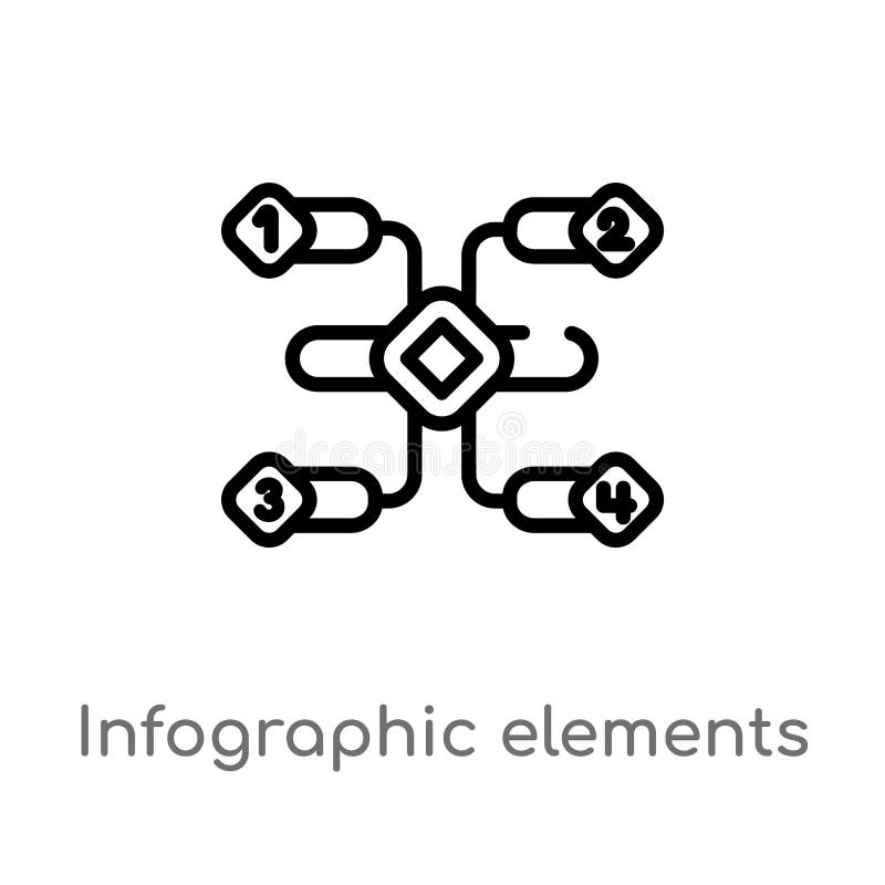 Outline Infographic Elements Vector Icon. Isolated Black Simple Line ...