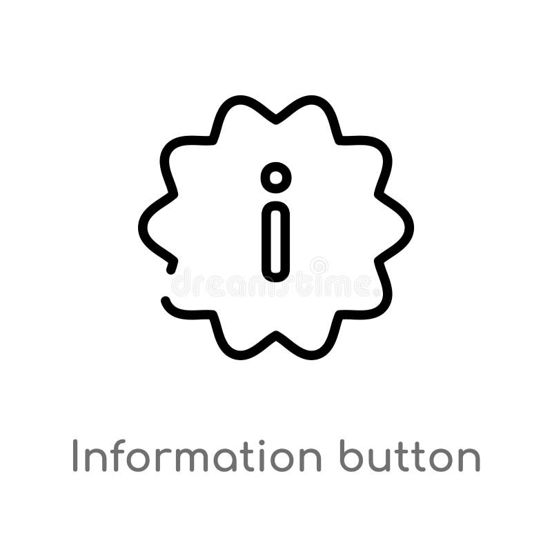 Outline Information Button Vector Icon. Isolated Black Simple Line ...