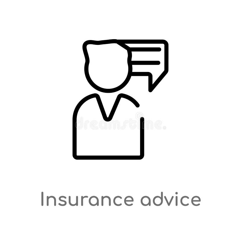 Outline Insurance Advice Vector Icon. Isolated Black Simple Line ...