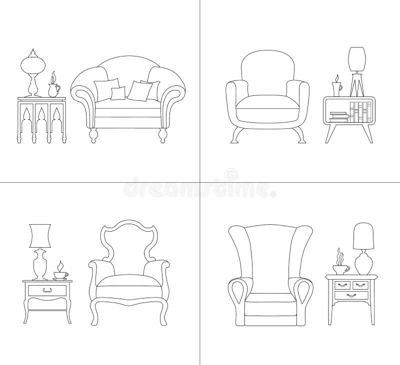 House Outline Rooms Stock Illustrations – 360 House Outline Rooms Stock ...