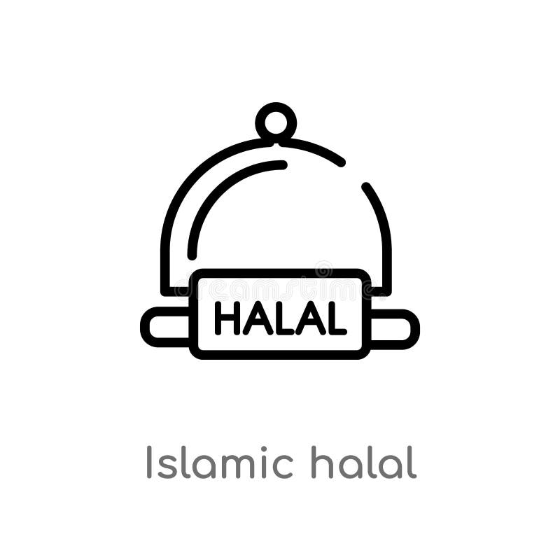 Islamic Halal Icon in Different Style Vector Illustration. Two Colored ...