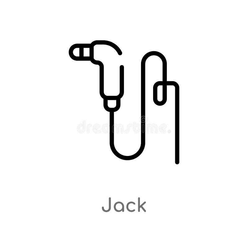 Outline Jack Vector Icon. Isolated Black Simple Line Element ...