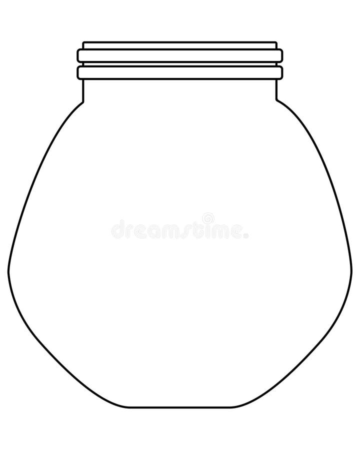 Outline Jar with Extended Bottom, Outline of Storage Container in ...