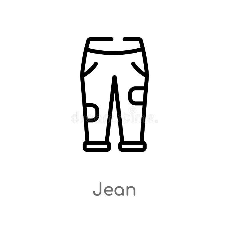 Outline Jean Vector Icon. Isolated Black Simple Line Element ...