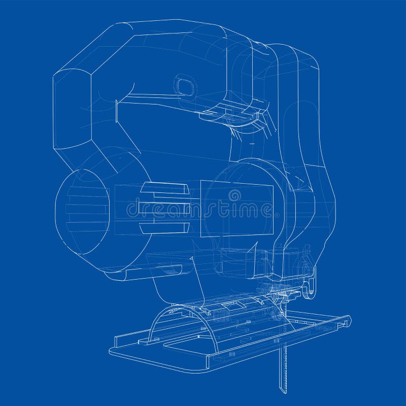 Outline Jig saw stock illustration. Illustration of power - 190877052