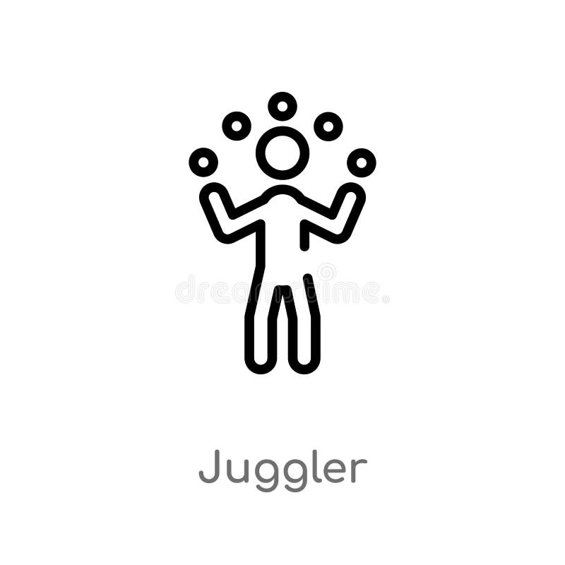 Outline Juggler Vector Icon. Isolated Black Simple Line Element ...