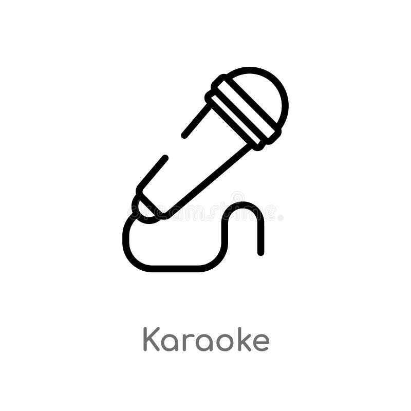 Outline Karaoke Vector Icon. Isolated Black Simple Line Element ...