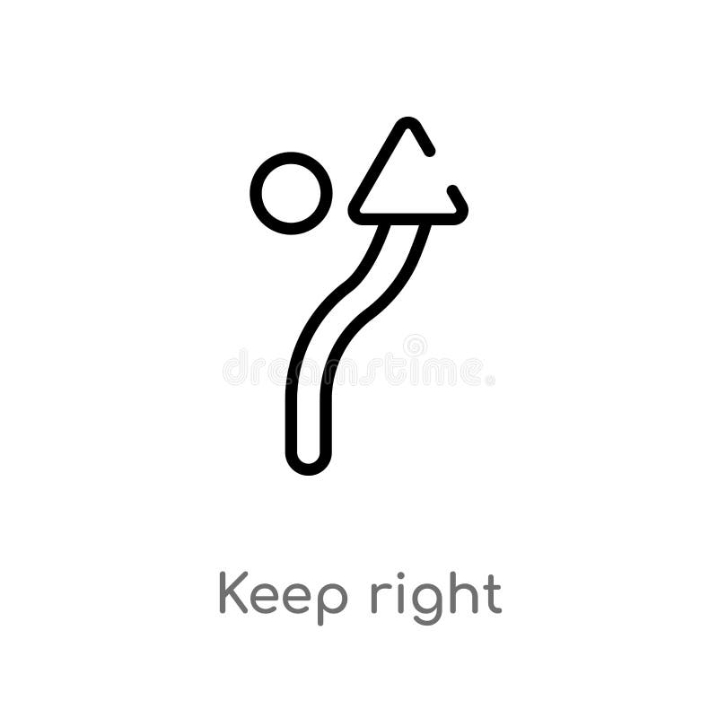 Black Keep Right Isolated Vector Icon. Simple Element Illustration From ...