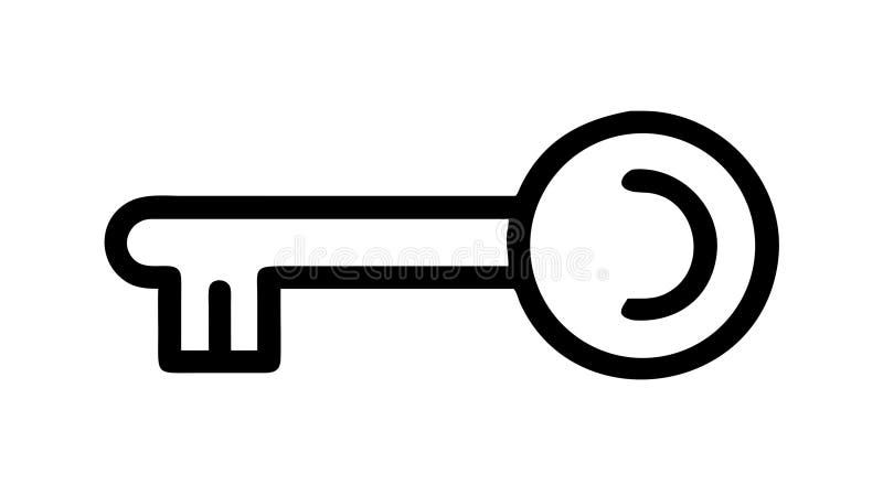 Outline Key Icon Vector Art, Unlock Access Security Symbol Design ...
