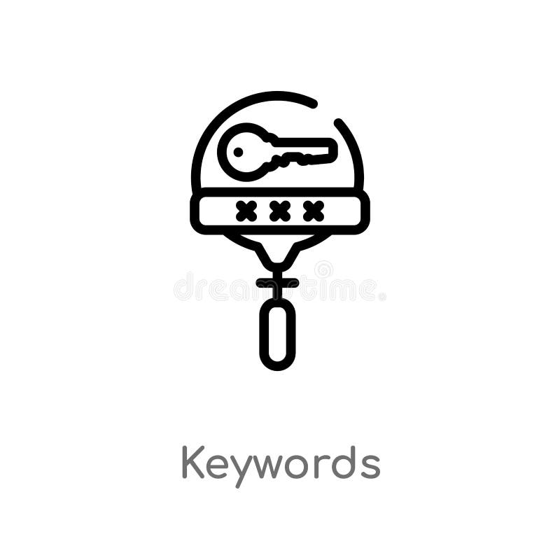 Outline Keywords Vector Icon. Isolated Black Simple Line Element ...