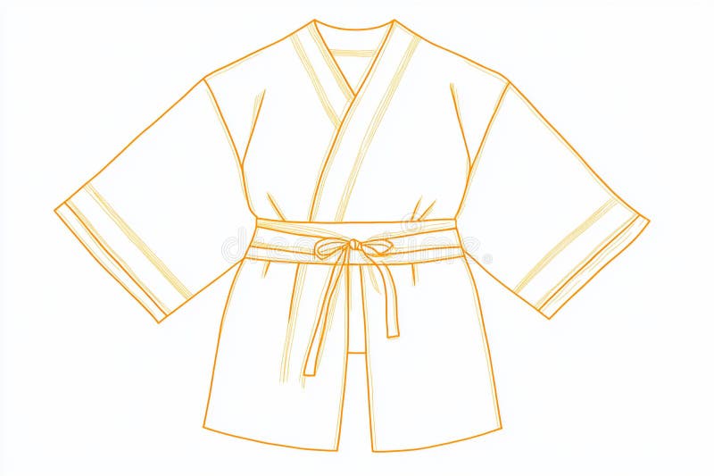 Outline of a Kimono Robe stock illustration. Illustration of outline ...