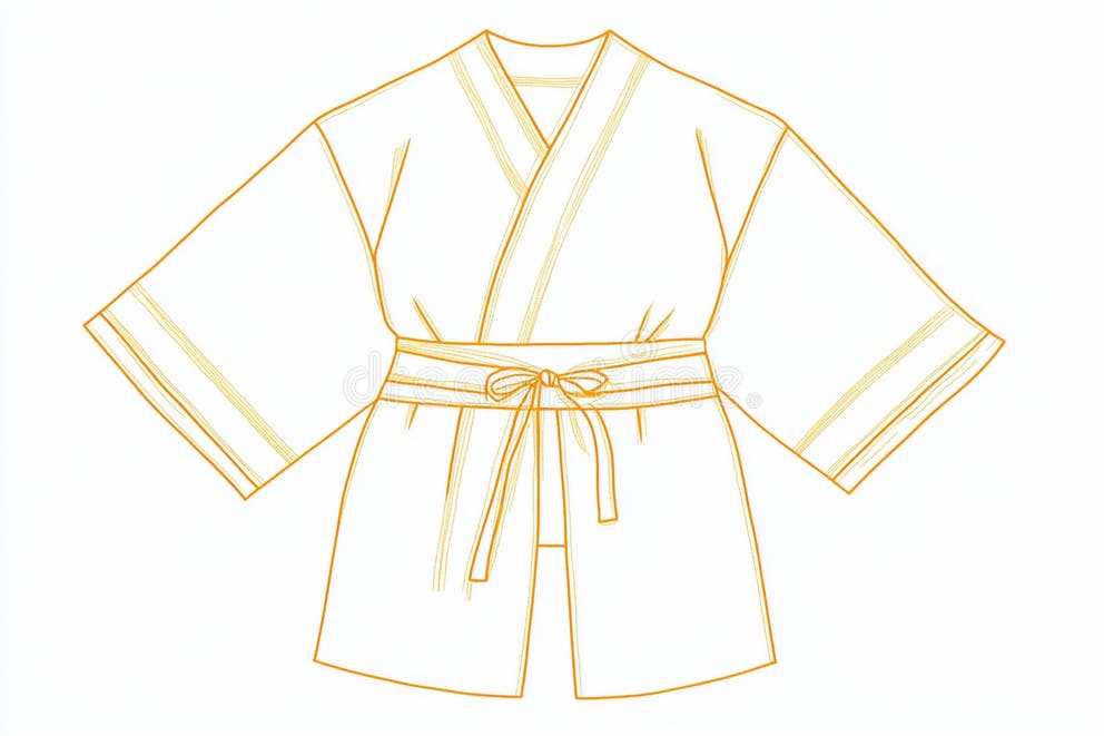 Outline of a Kimono Robe stock illustration. Illustration of outline ...