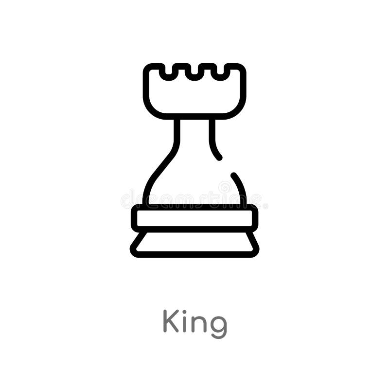 Outline King Crown Vector Icon. Isolated Black Simple Line Element ...