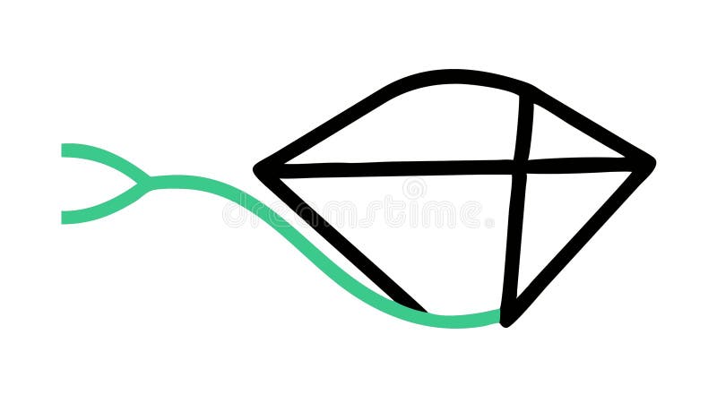 Outline Kite Icon, Simple Recreation or Wind Symbol, Vector Design ...