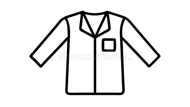 Outline of a Lab Coat or Work Uniform Apparel Clothing Graphic , Vector ...