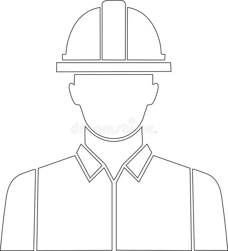 Outline of Labourers Workers and Earth Movers at Construction Site ...