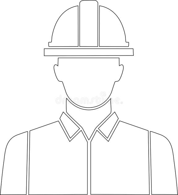 Outline of Labourers Workers and Earth Movers at Construction Site ...