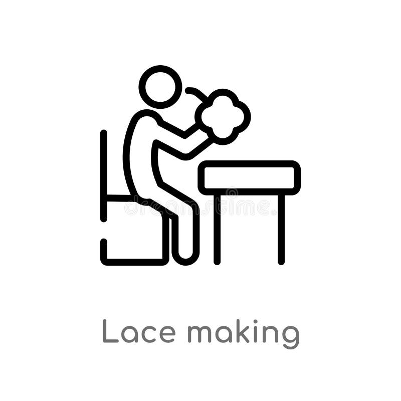Outline Lace Making Vector Icon. Isolated Black Simple Line Element ...