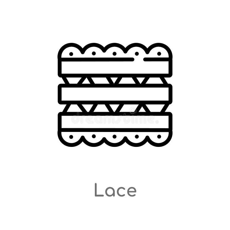 Outline Lace Vector Icon. Isolated Black Simple Line Element ...