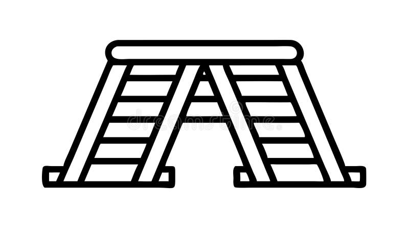 Outline of Ladder Stairs Icon for Access Height , Vector Design ...
