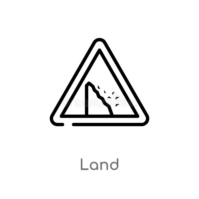 Land Outline Vector Icon. Thin Line Black Land Icon, Flat Vector Simple ...